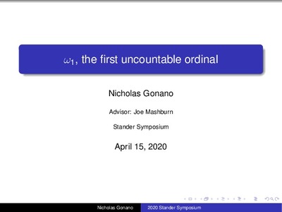 "ω1, the First Uncountable Ordinal"