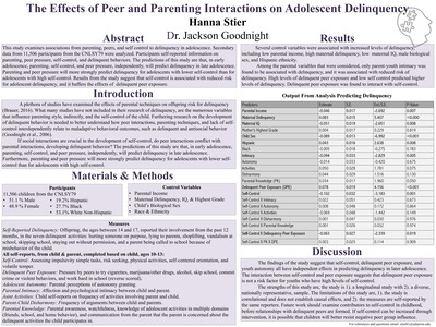 "The Effects of Peer and Parenting Interactions on Adolescent Delinquen"