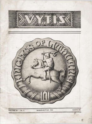 "Vytis, Volume 35, Issue 3 (March 1949)" by Knights of Lithuania