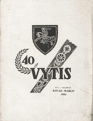 "Vytis, Volume 39, Issue 3 (March 1953)" by Knights of Lithuania