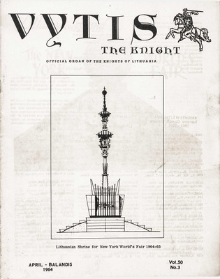 "Vytis, Volume 50, Issue 3 (April 1964)" by Knights of Lithuania